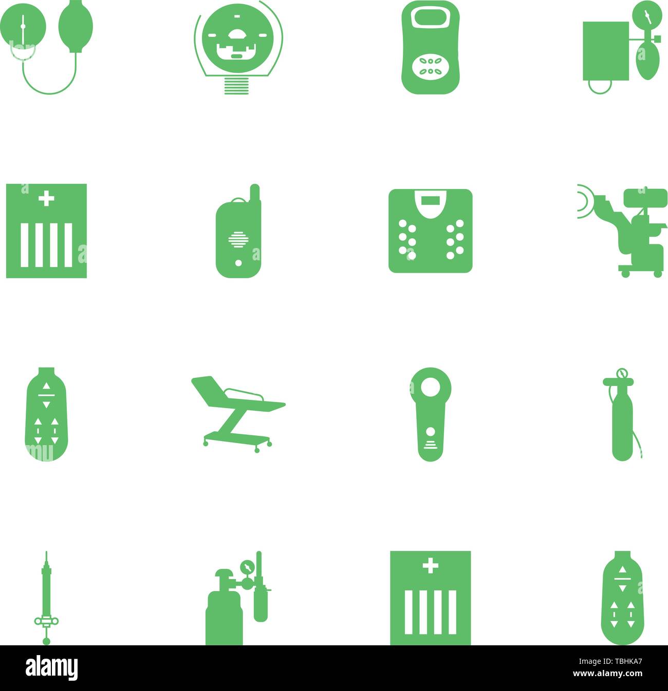 Medical Icons set - glyph style green color vector - Vector Stock ...