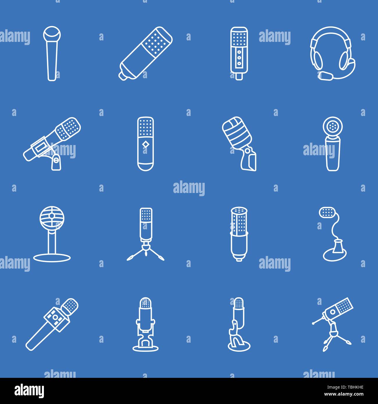 Microphone icons set - Collection of high-quality audio pictogram ...