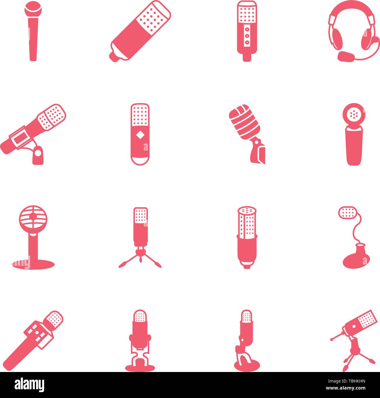Microphone icons set - Collection of high-quality audio pictogram ...
