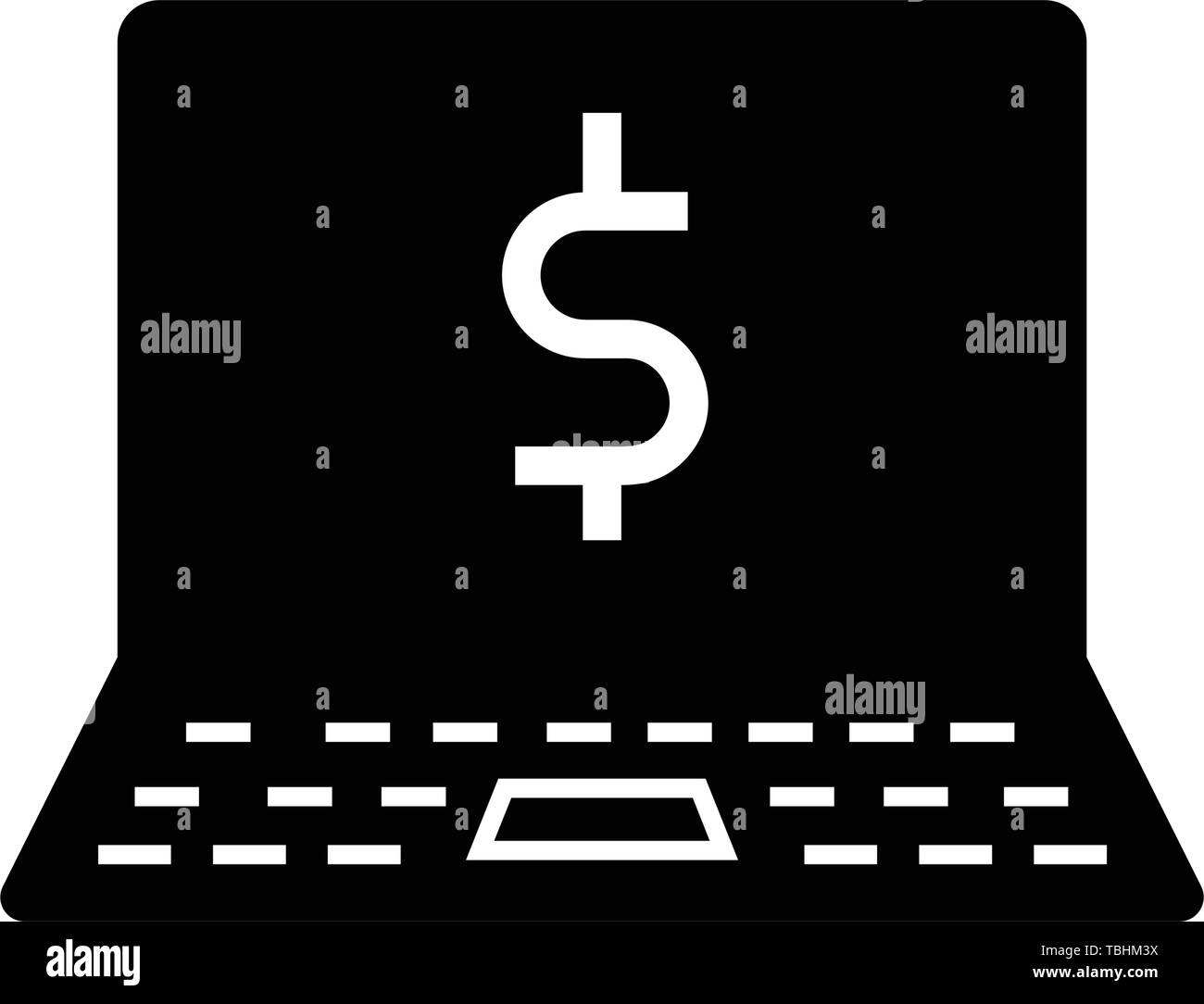 Laptop with a dollar sign - vector Stock Vector Image & Art - Alamy