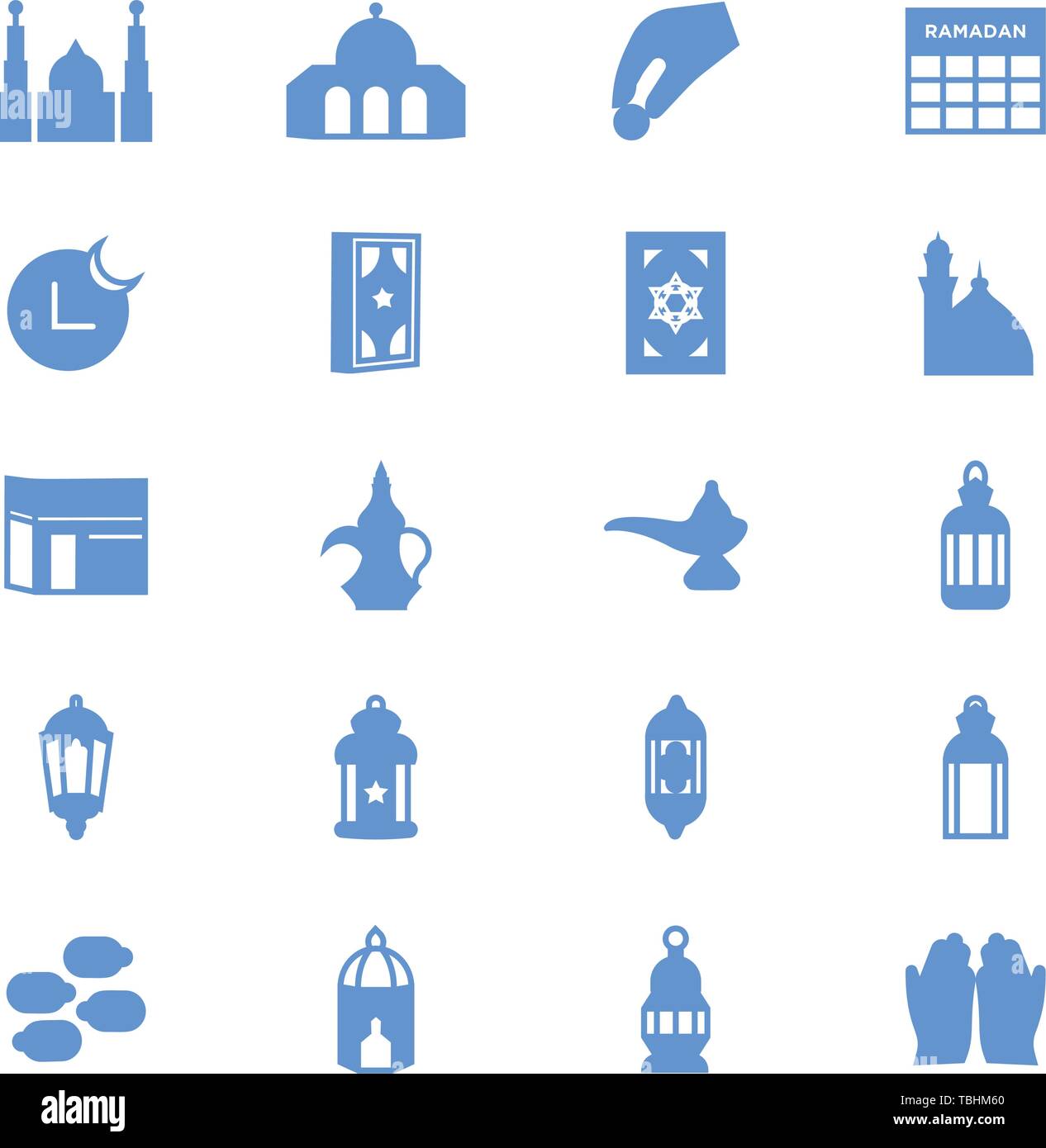 Ramadan Kareem icons set - Islamic Icons Set vector Stock Vector Image ...