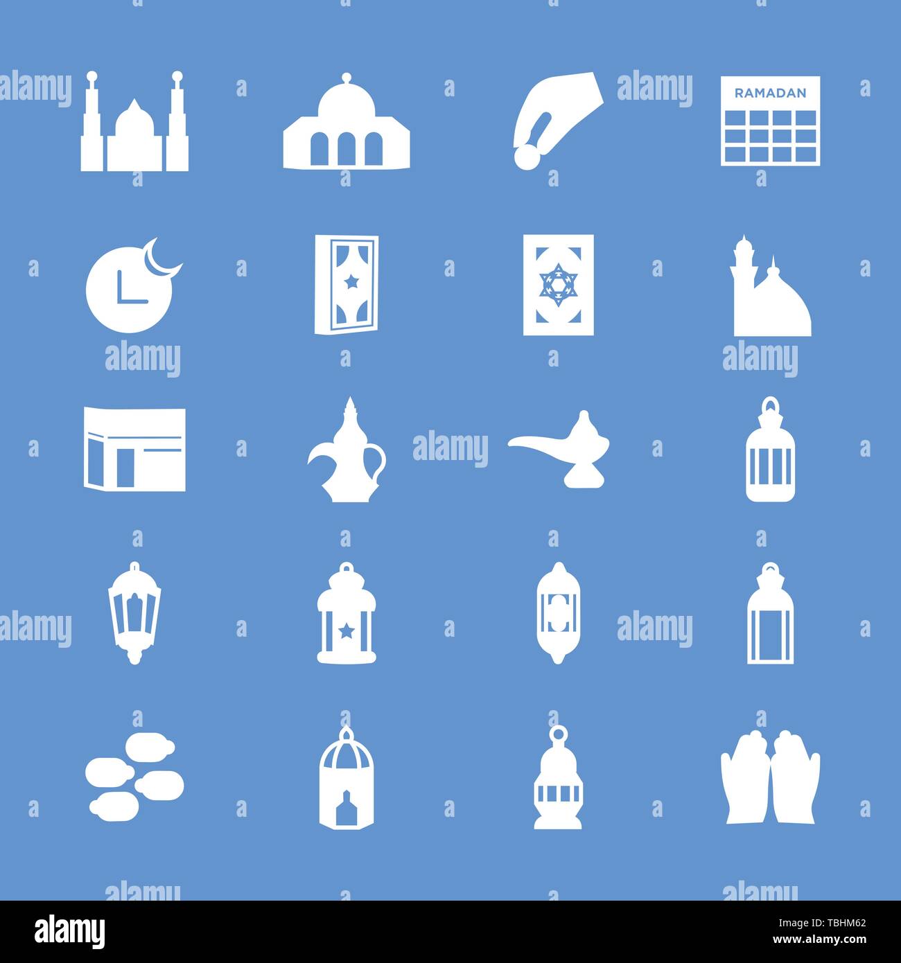 Ramadan Kareem icons set - Islamic Icons Set vector Stock Vector Image ...