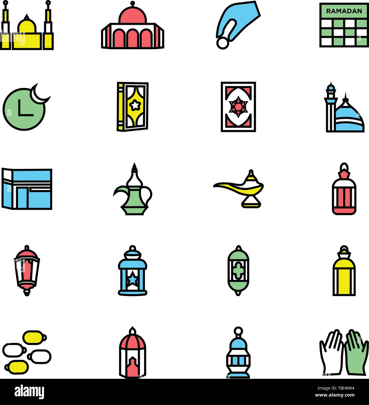 Traditional islamic ramadan icons Stock Vector Images - Alamy