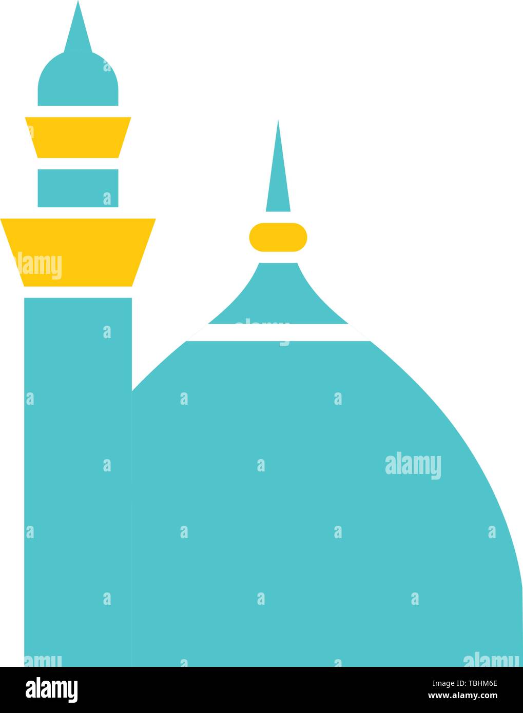 Mosque icon vector - Islamic prayer house sign Stock Vector Image & Art ...