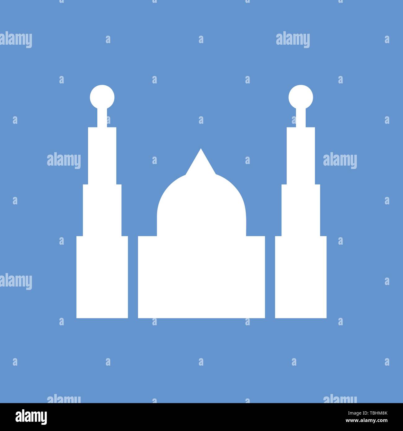 Mosque icon vector - Islamic prayer house sign Stock Vector Image & Art ...