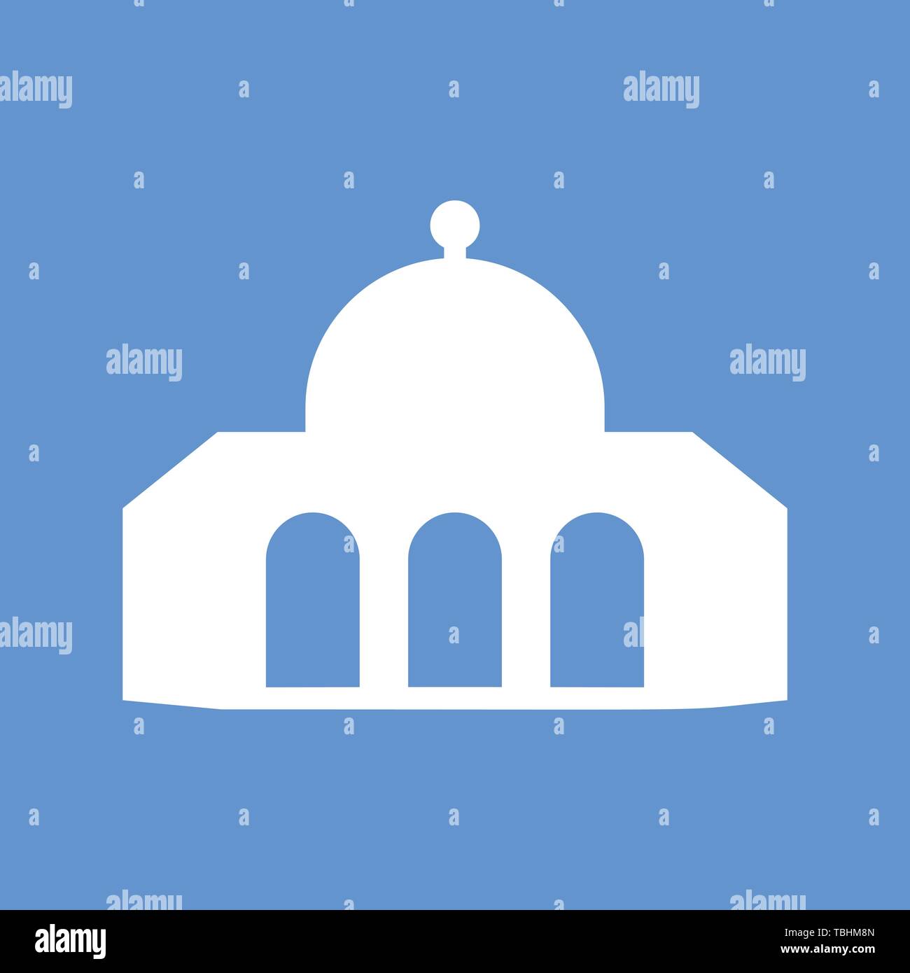 Mosque icon vector - Islamic prayer house sign Stock Vector Image & Art ...