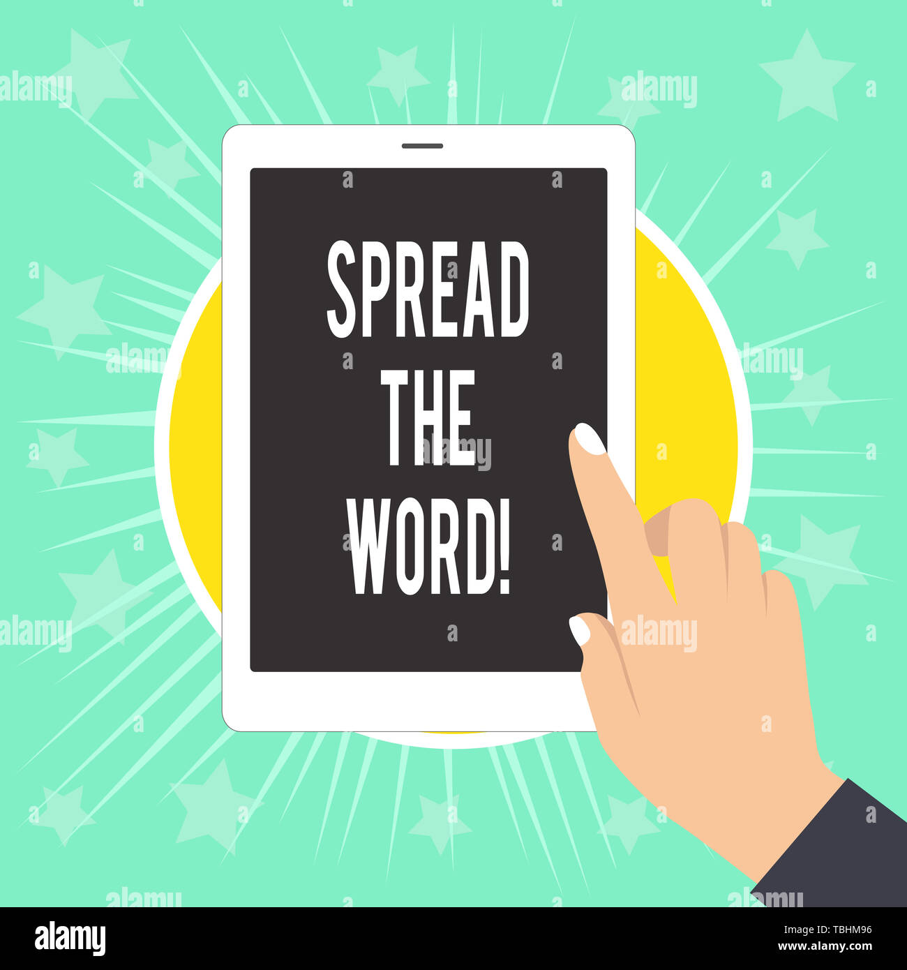 Writing note showing Spread The Word. Business concept for share the ...