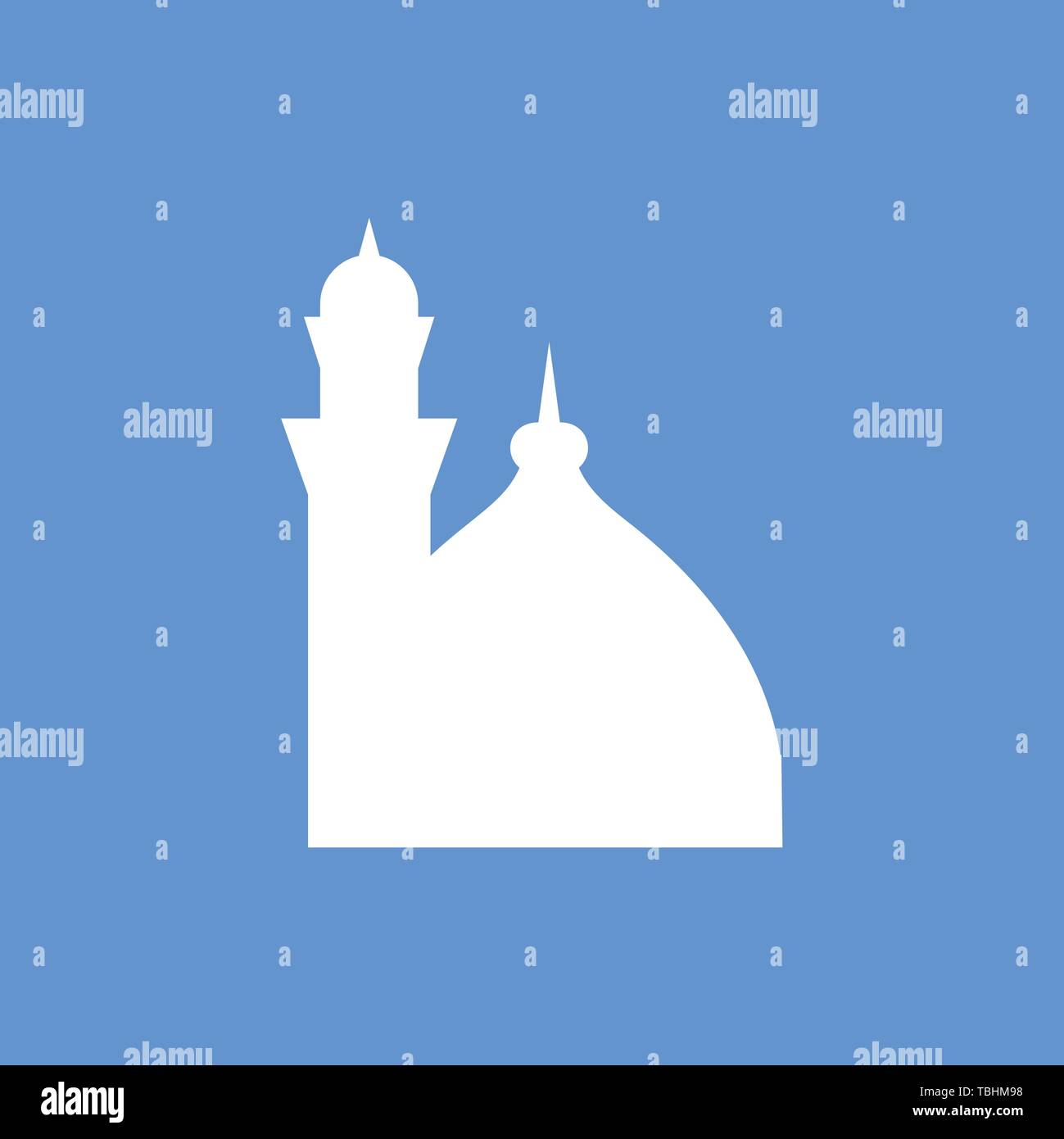 Mosque icon vector - Islamic prayer house sign Stock Vector Image & Art ...