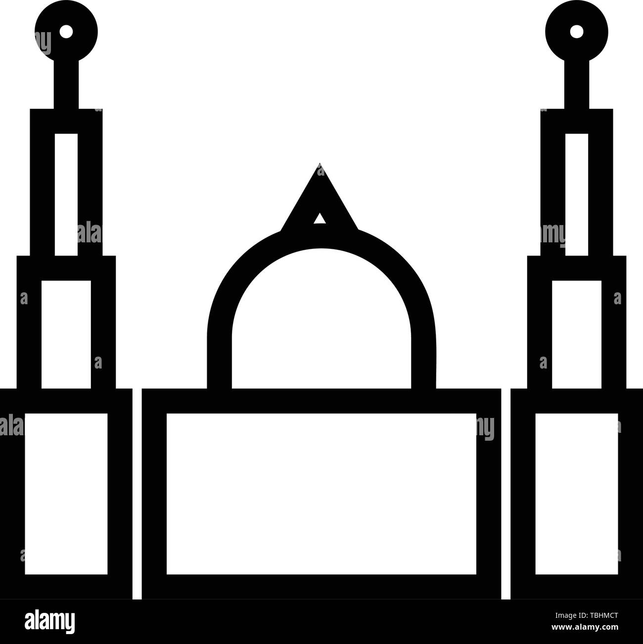 Mosque icon vector - Islamic prayer house sign Stock Vector Image & Art ...