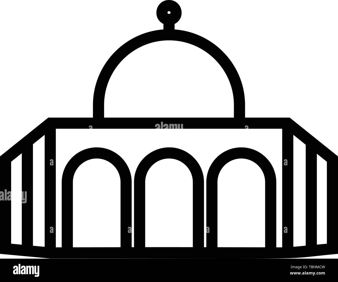 Mosque icon vector - Islamic prayer house sign Stock Vector Image & Art ...