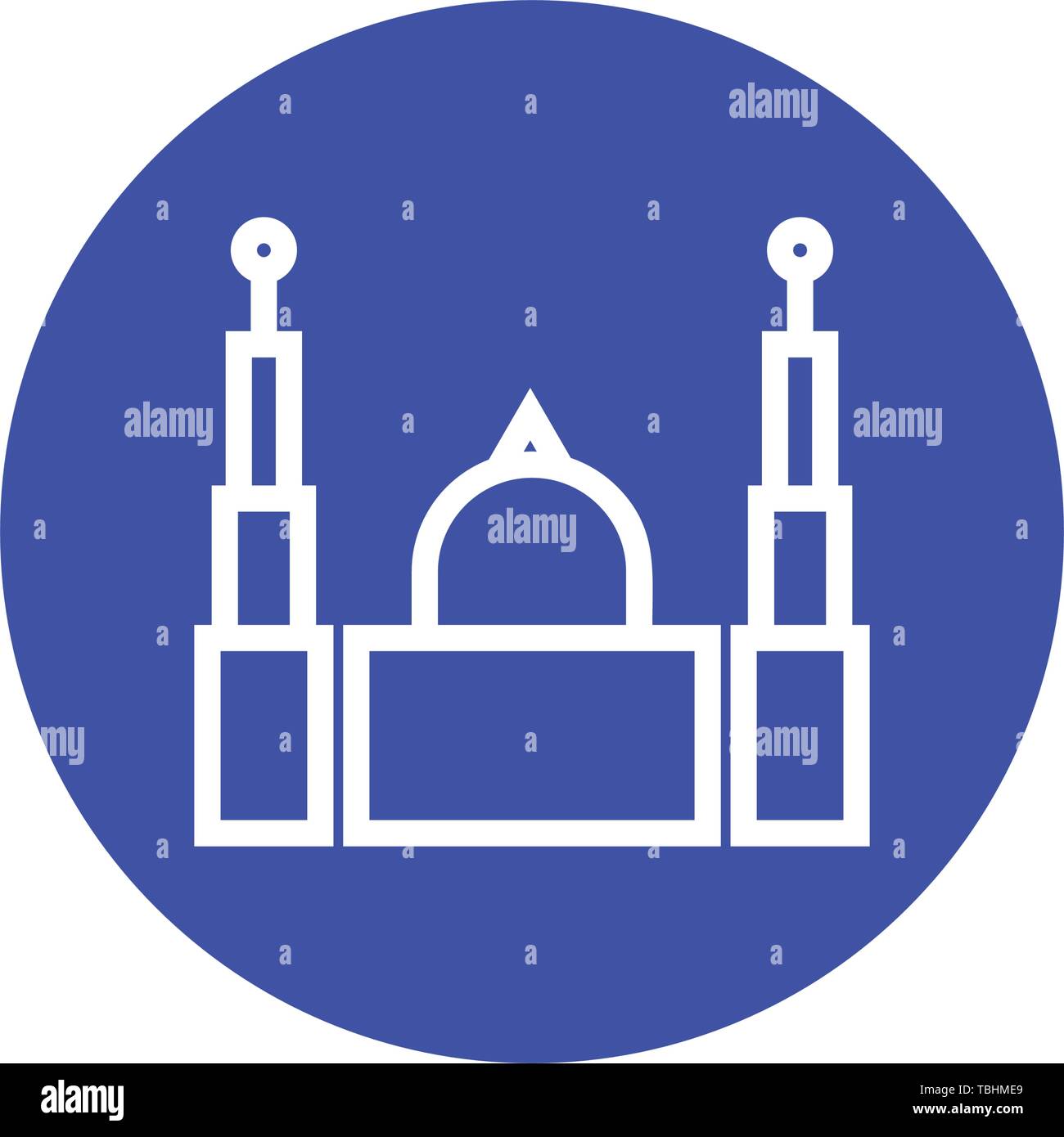 Mosque icon vector - Islamic prayer house sign Stock Vector Image & Art ...