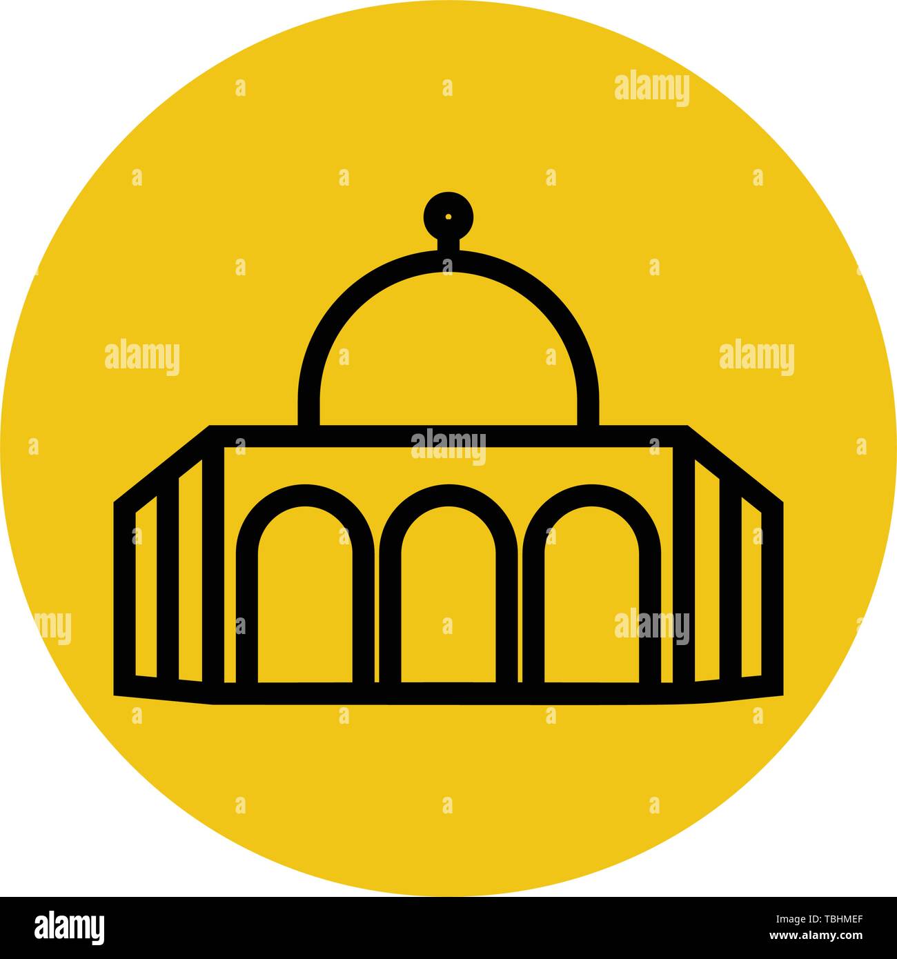 Mosque icon vector - Islamic prayer house sign Stock Vector Image & Art ...