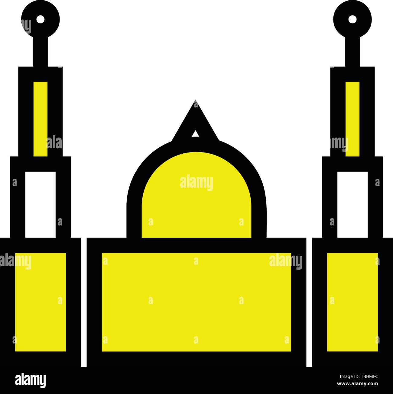 Mosque icon vector - Islamic prayer house sign Stock Vector Image & Art ...
