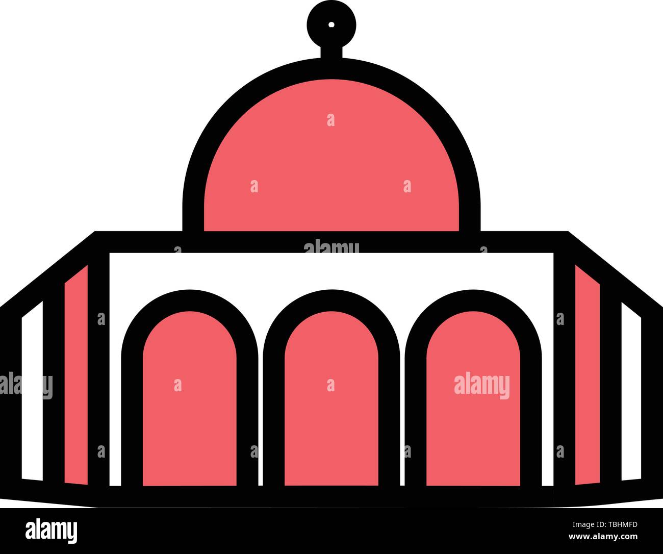 Mosque icon vector - Islamic prayer house sign Stock Vector Image & Art ...