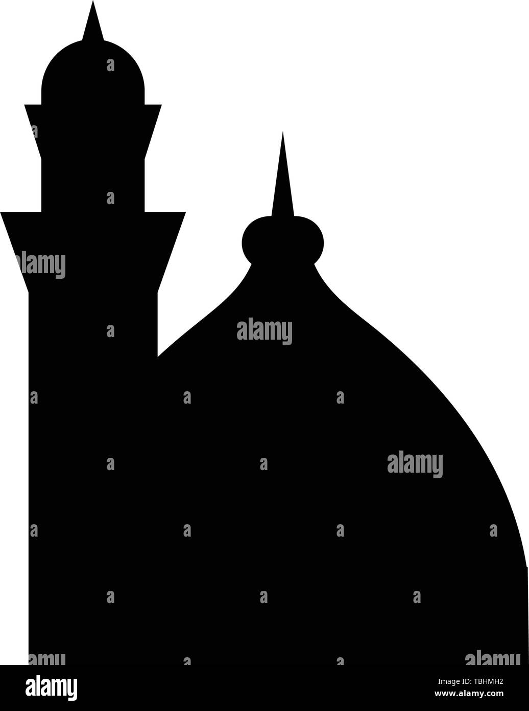 Mosque icon vector - Islamic prayer house sign Stock Vector Image & Art ...