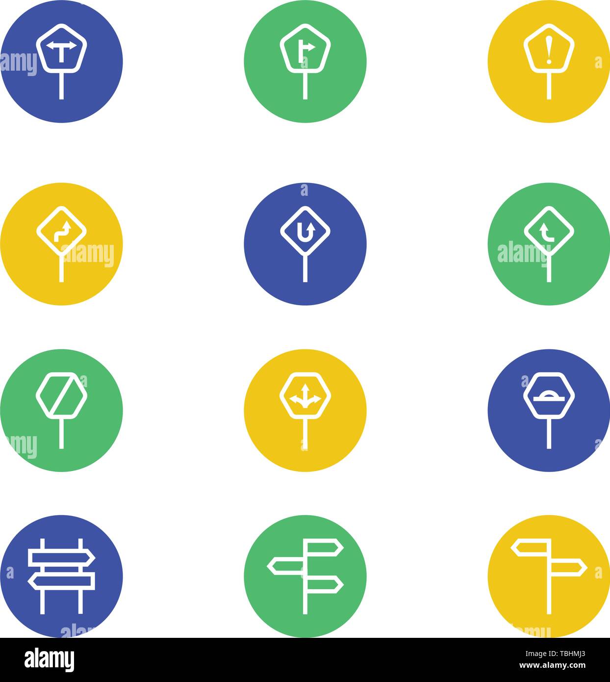 Road sign icons set - Vector Stock Vector Image & Art - Alamy