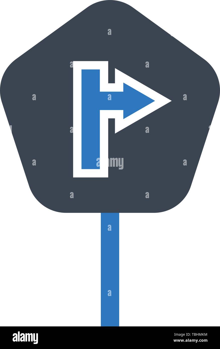 Road sign icon - Right turn sign Stock Vector Image & Art - Alamy