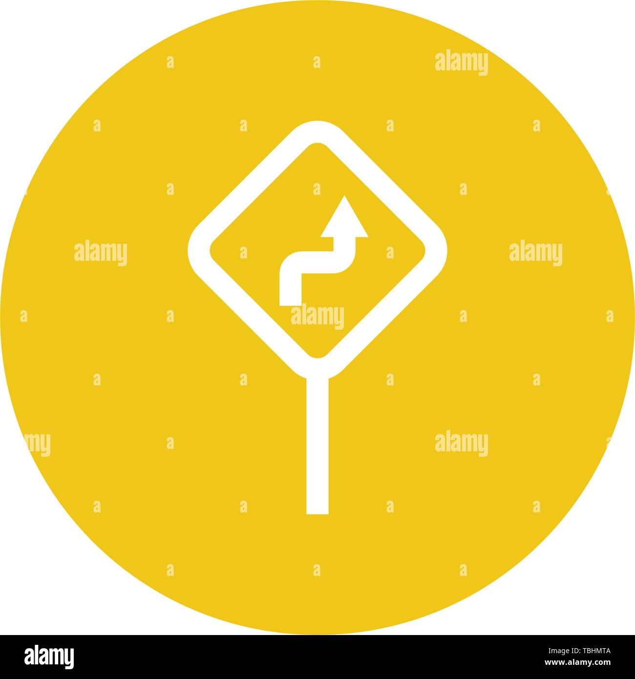 Road sign icon - road warning sign - vector Stock Vector Image & Art ...