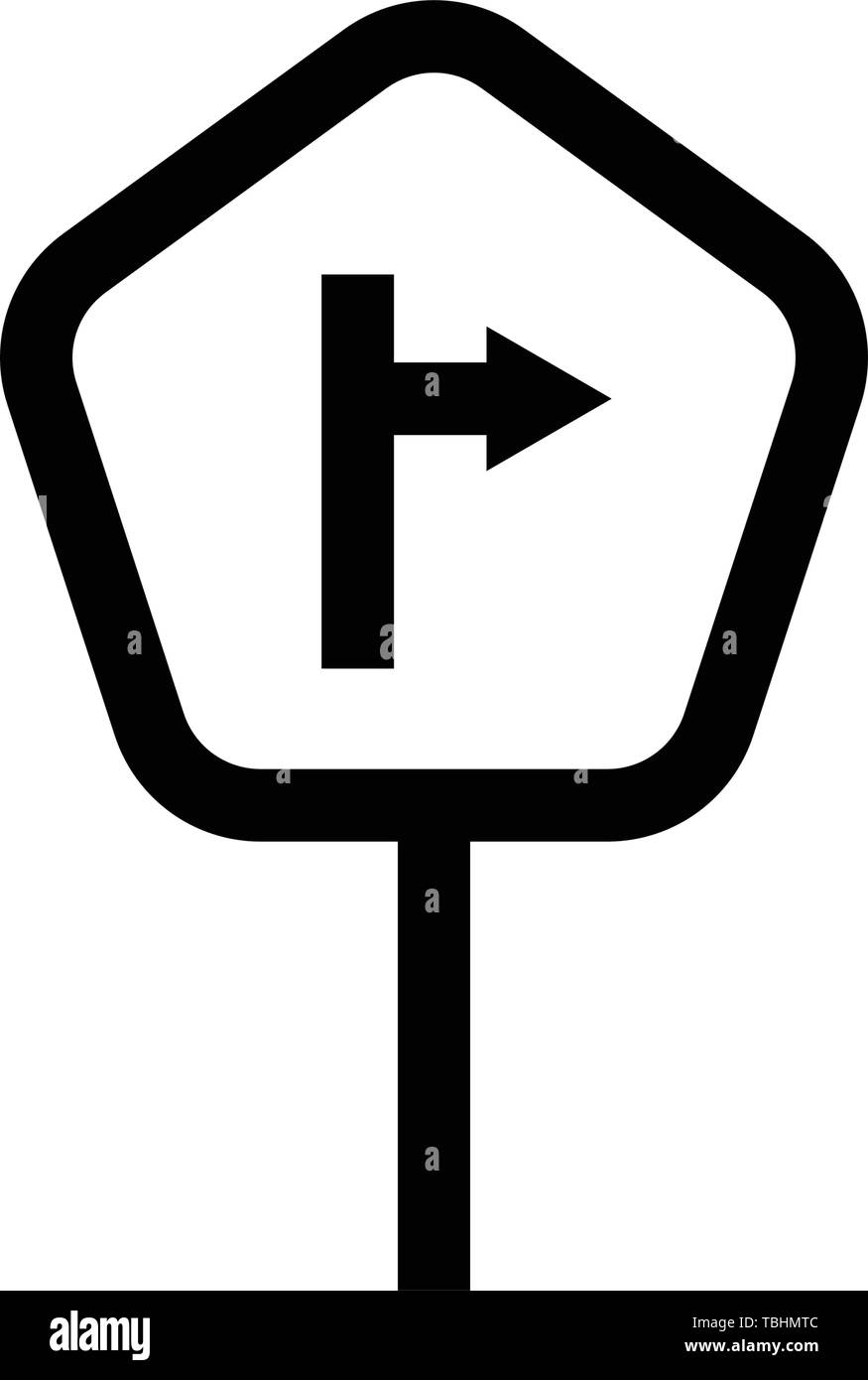 Stop sign right turn sign Stock Vector Images - Alamy