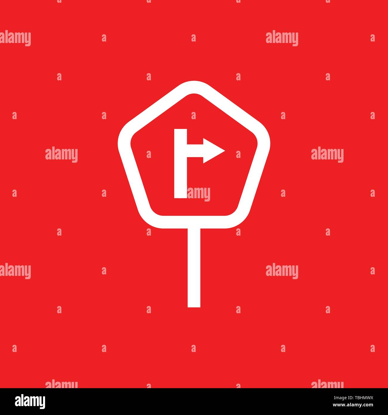 Road sign icon - Right turn sign Stock Vector Image & Art - Alamy