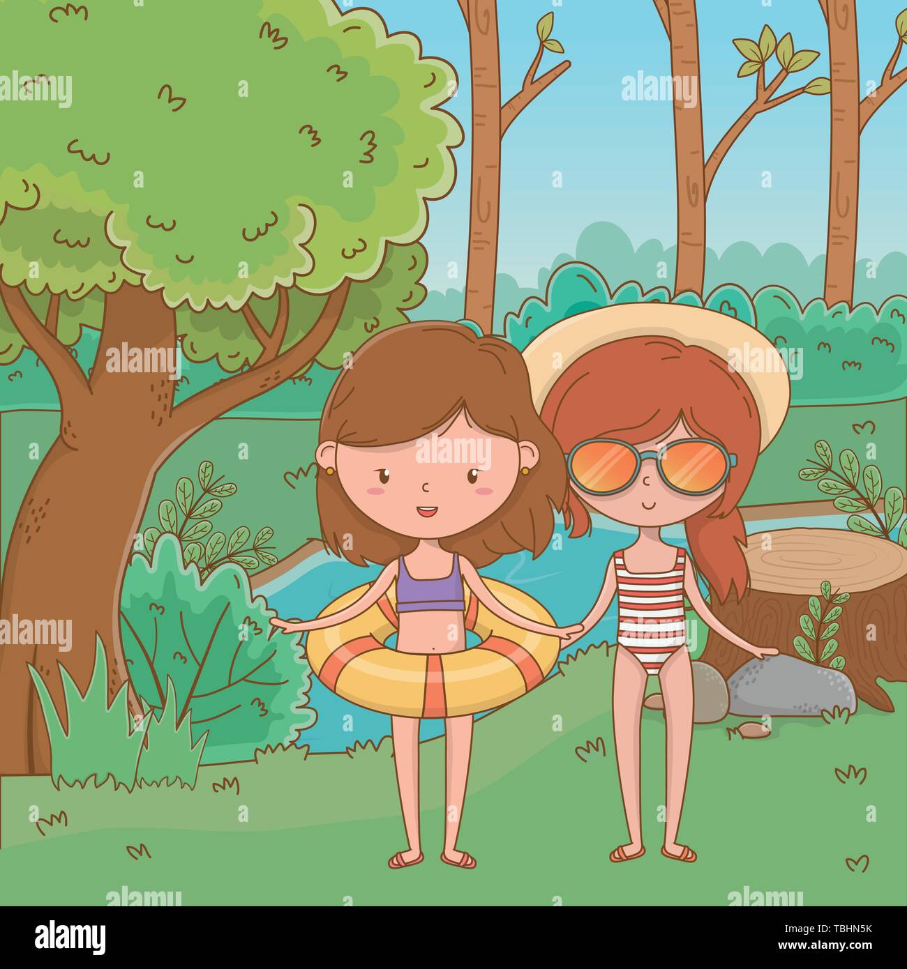 happy friends girls enjoying summer time, vacation leisure and relax ...
