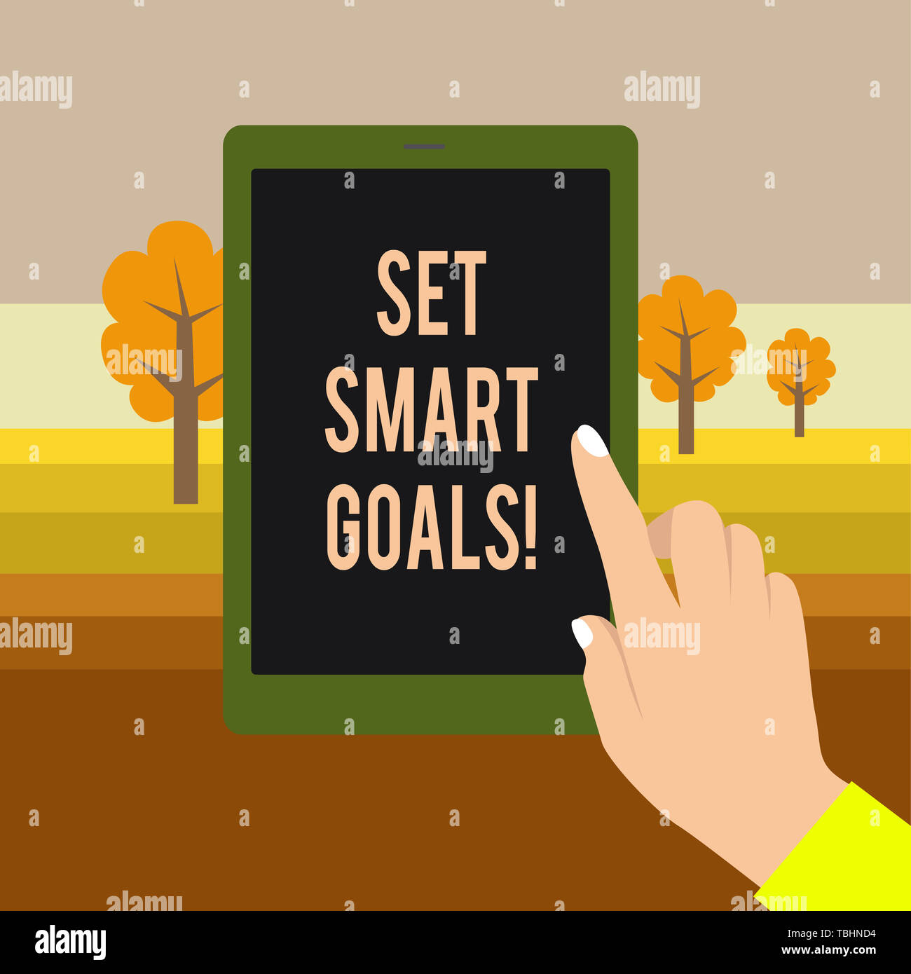 Text sign showing Set Smart Goals. Business photo showcasing list to ...