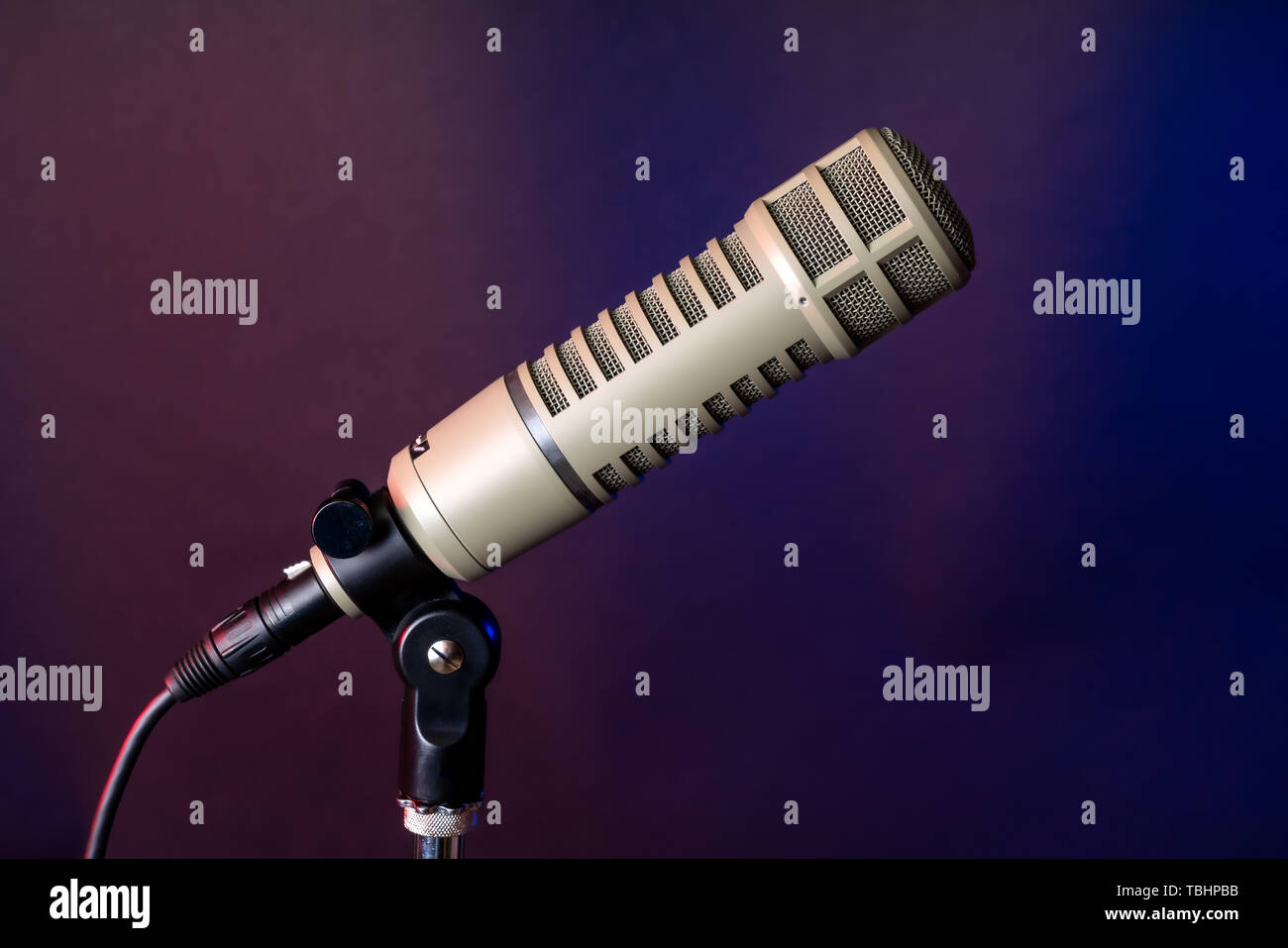 Professional microphone for radio and broadcast television announcer ...