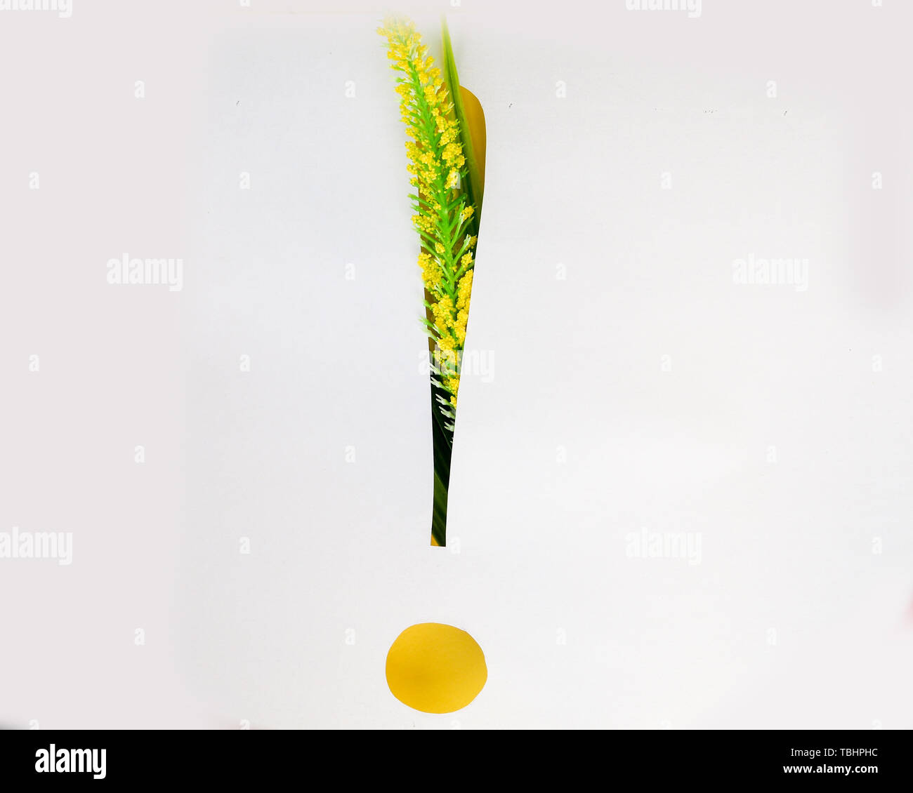 Letter alphabet with paper craft yellow flower. ABC concept type as ...