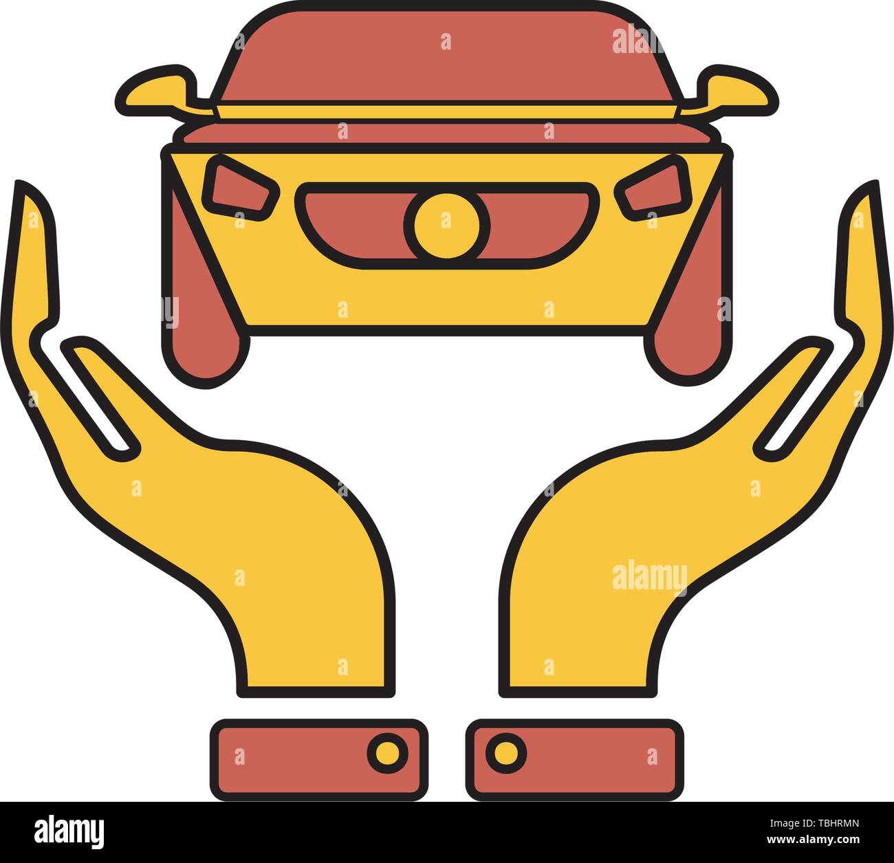 Car Protection icon flat line art illustration Stock Vector Image & Art ...