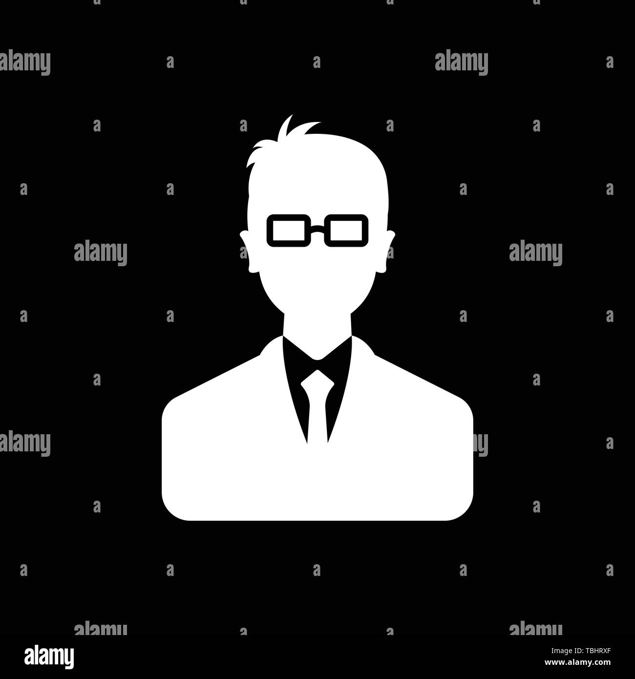 Glyph businessman icon, avatar symbol - white on a black background Stock Vector Image & Art - Alamy