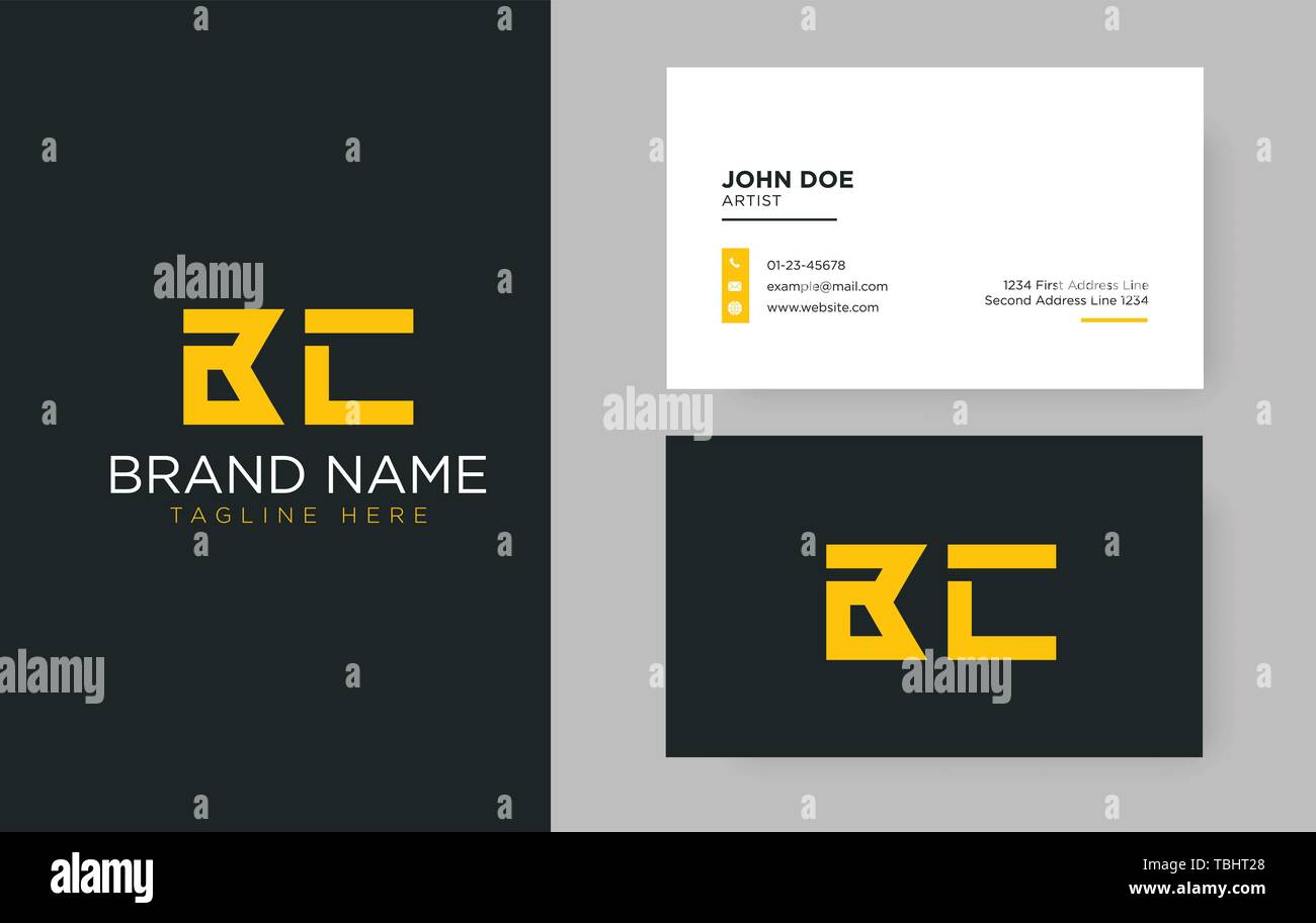 Premium letter BC logo with an elegant corporate identity template ...