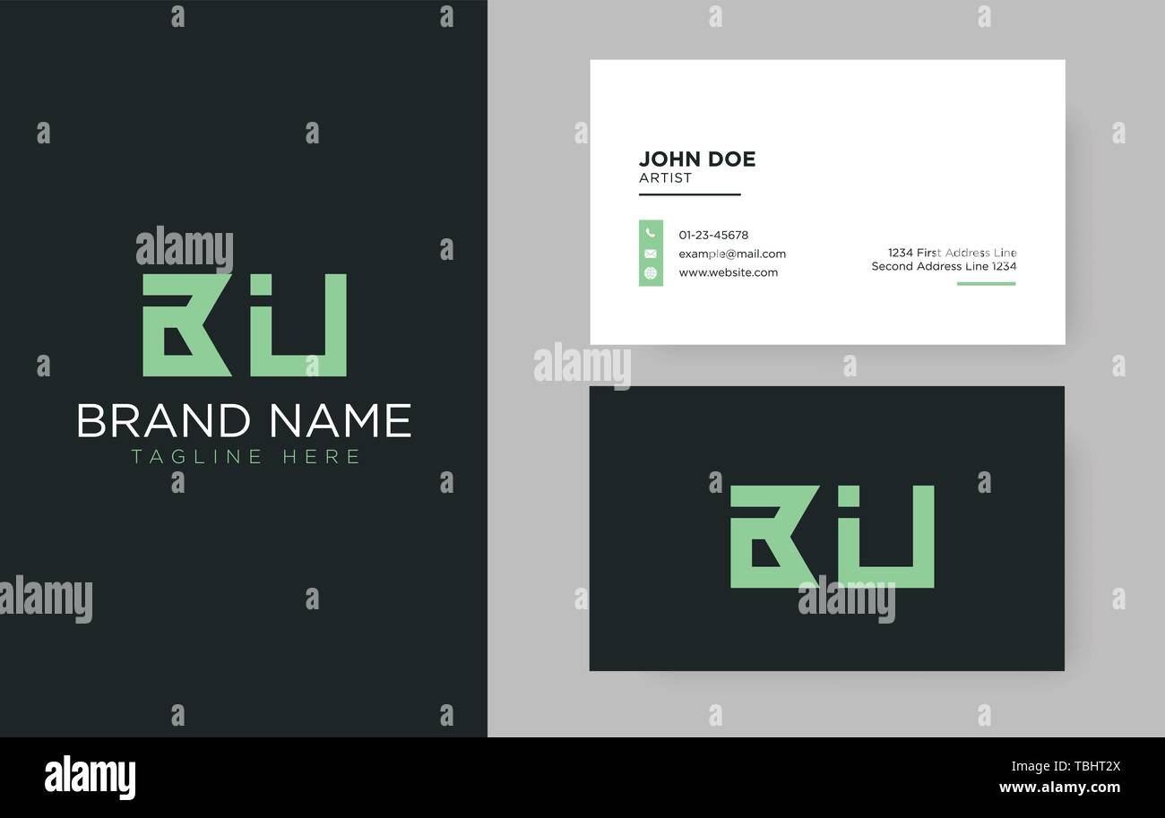 Premium letter BU logo with an elegant corporate identity template ...