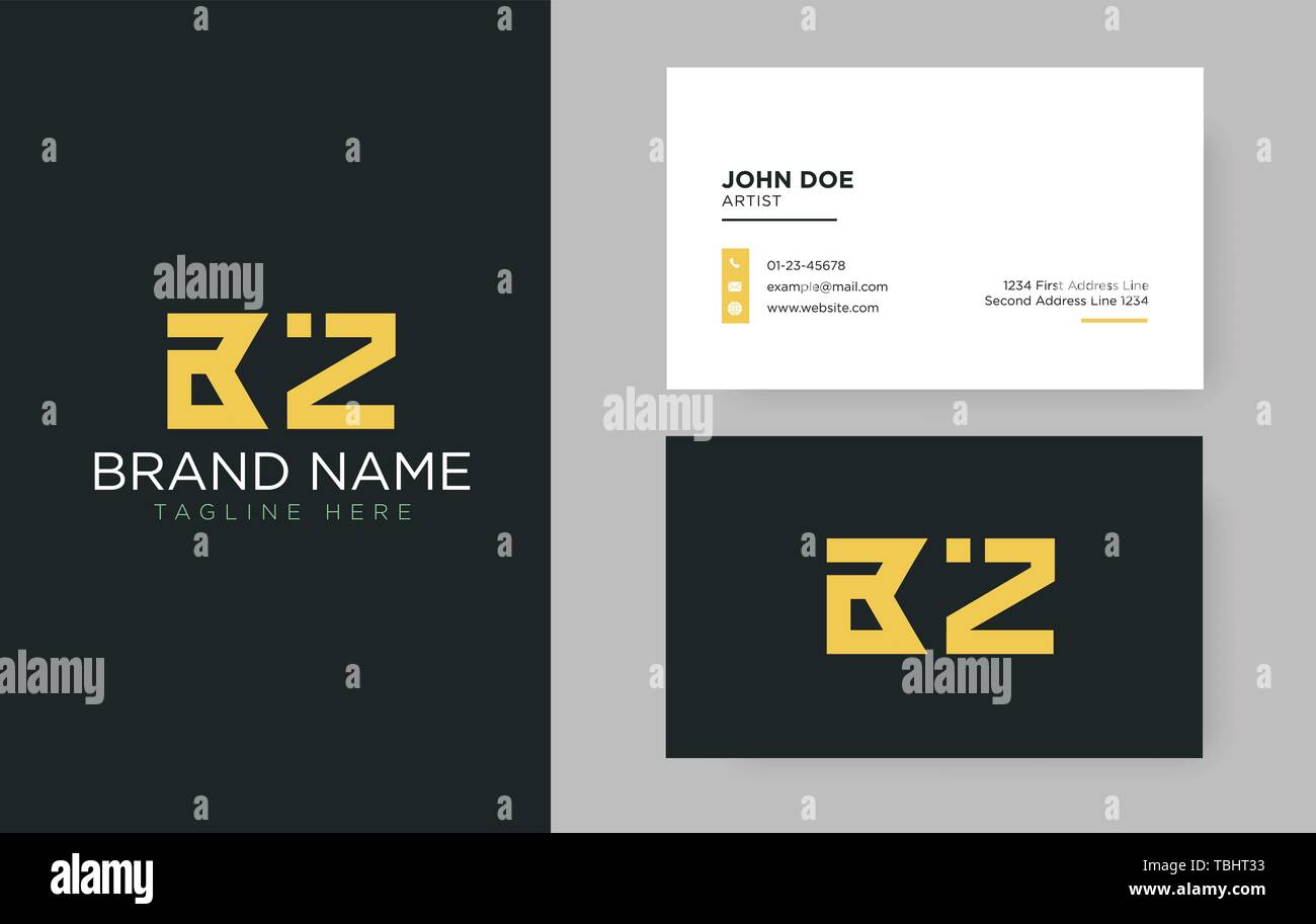 Premium letter BZ logo with an elegant corporate identity template ...