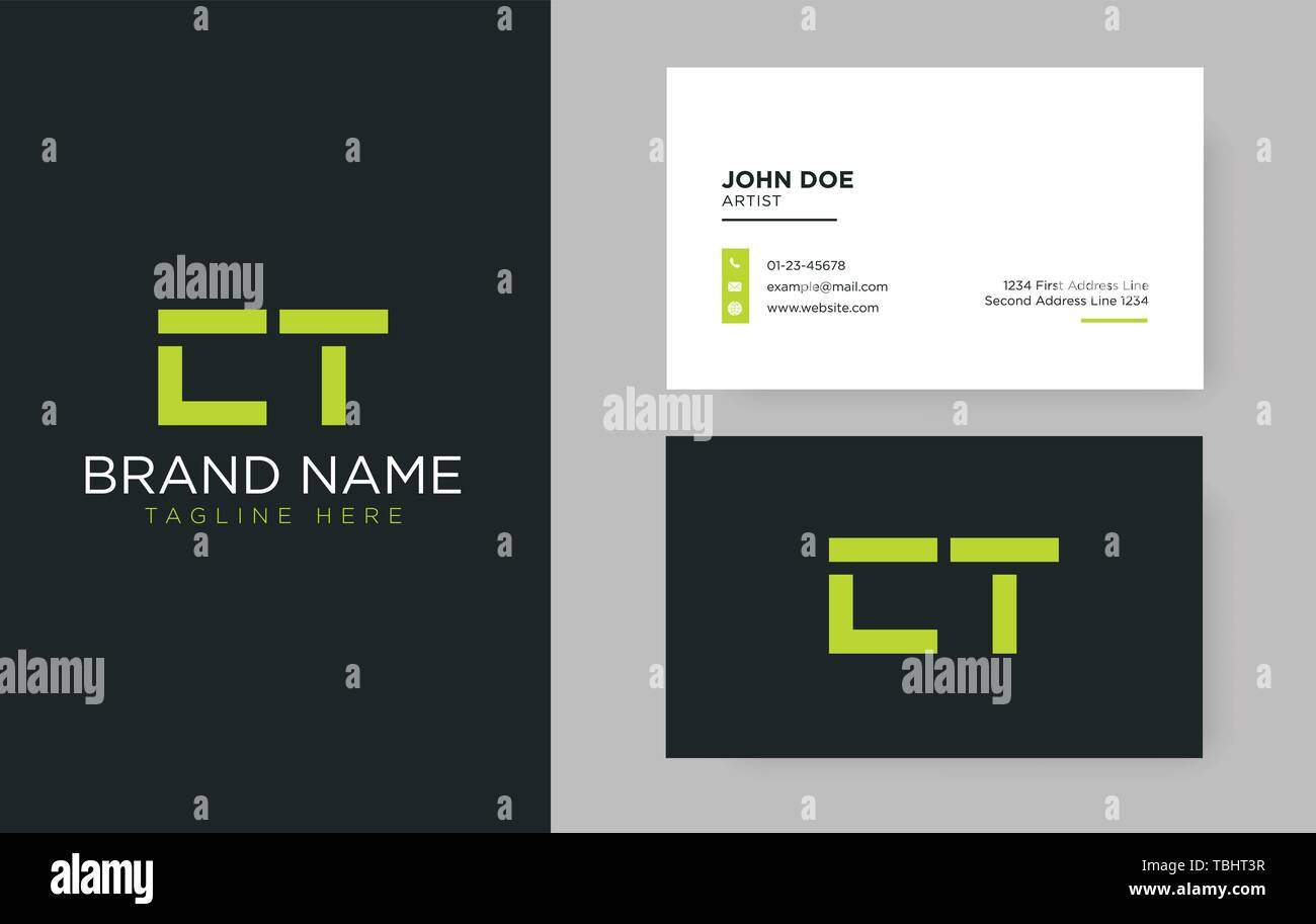 Premium letter CT logo with an elegant corporate identity template ...