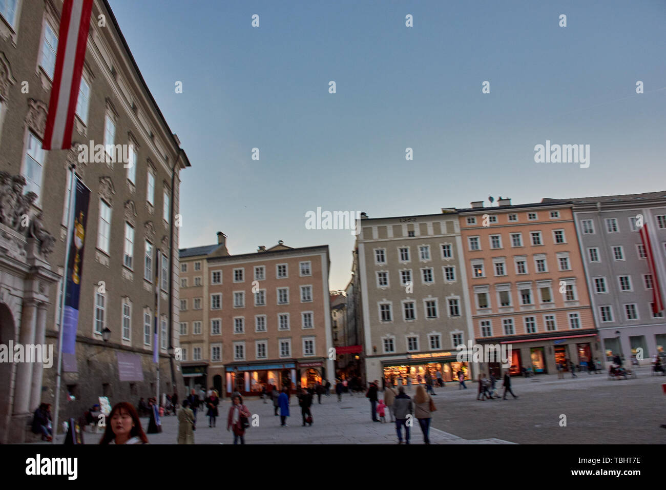Austrian architecture and store fronts, walking by the famous shopping ...