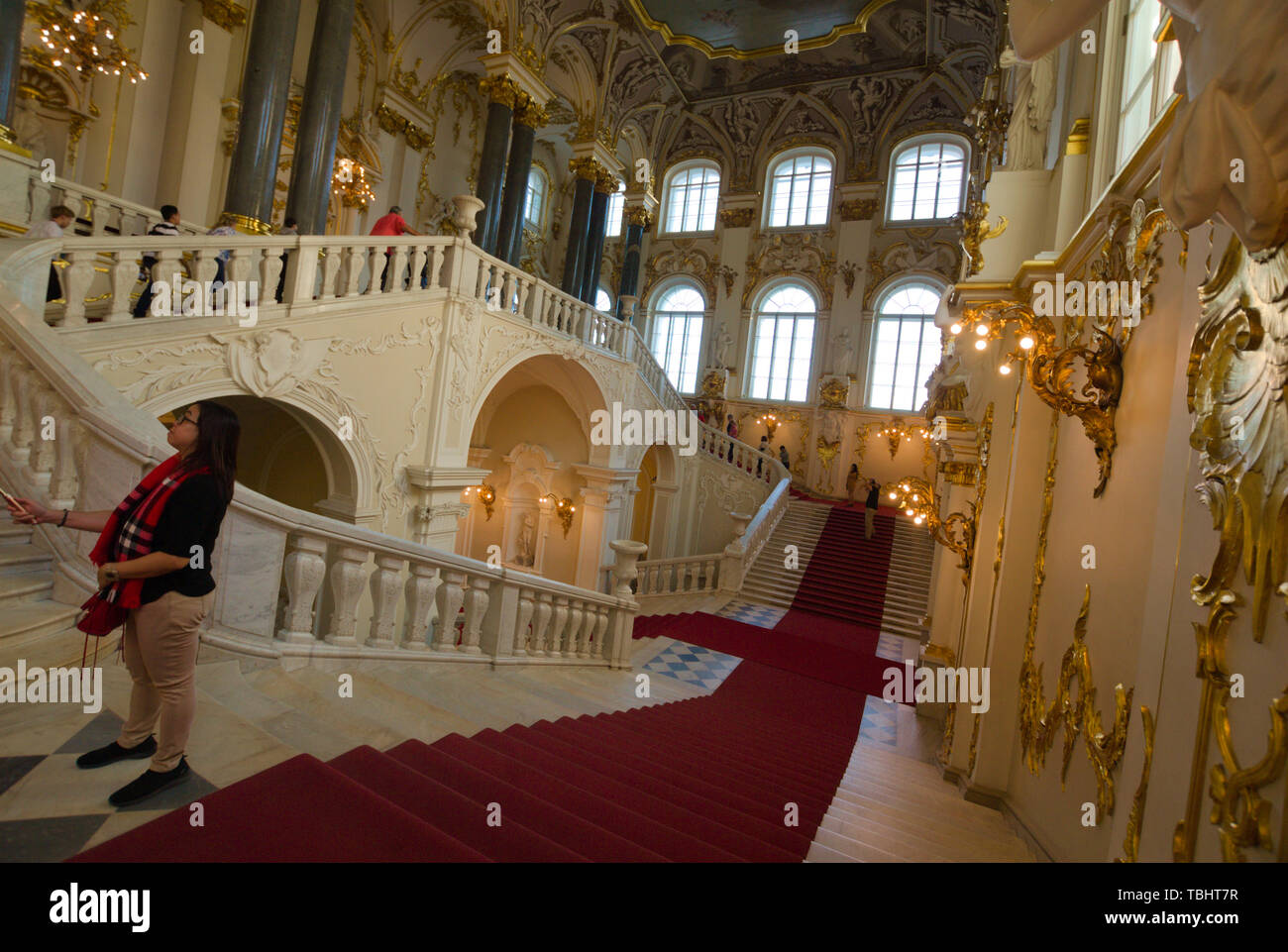 The main staircase of the Russian Winter Palace in the Hermitage in ...