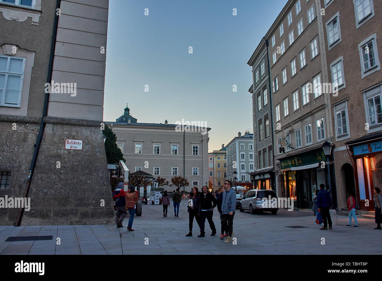 Austrian architecture and store fronts, walking by the famous shopping ...