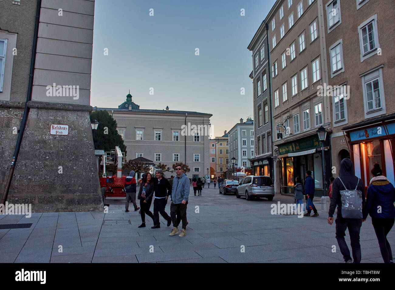 Austrian architecture and store fronts, walking by the famous shopping ...