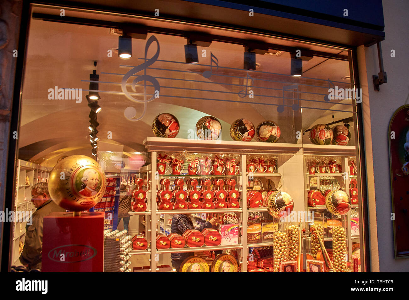 Austrian architecture and store fronts, walking by the famous shopping ...