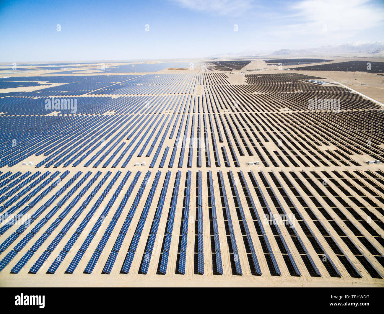 solar power station in the field by drone Stock Photo - Alamy