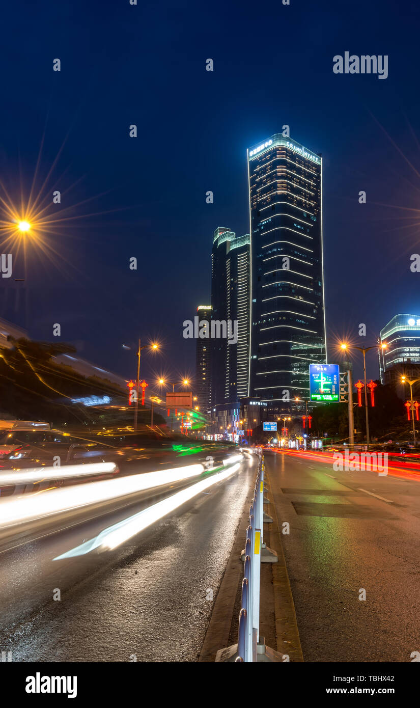 Night View of Mei Xi Lake, Changsha, Hunan Province Stock Photo - Alamy