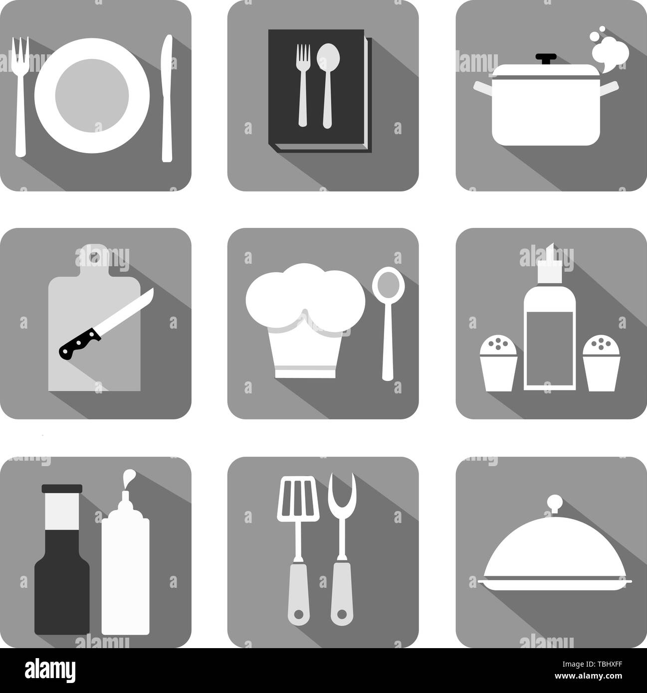 Cooking icon set hi-res stock photography and images - Alamy