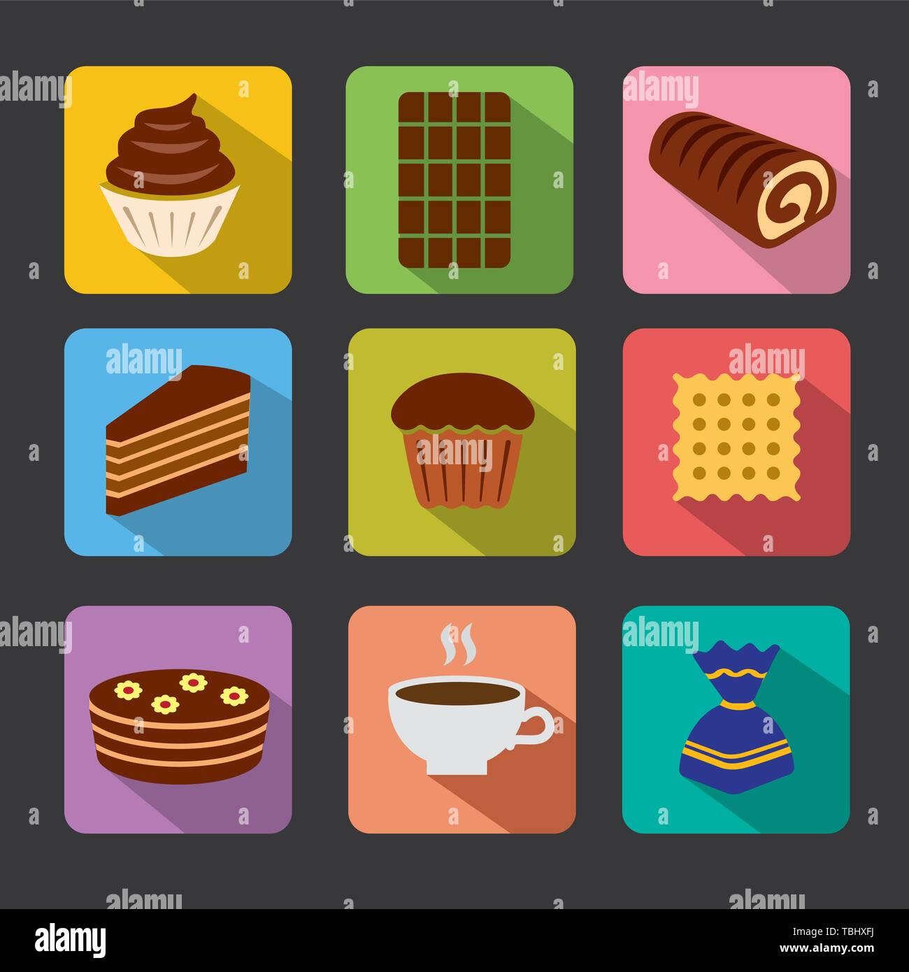 Confectionery icons Stock Vector Images - Alamy