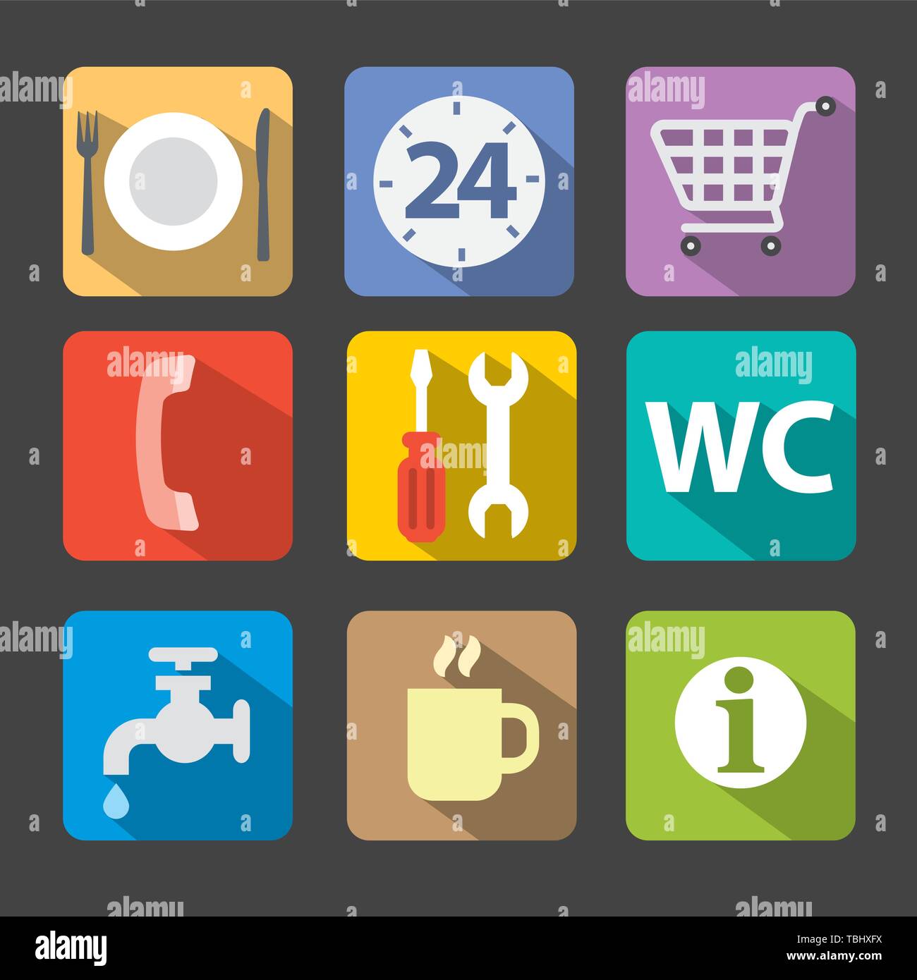 service icon set flat Stock Vector Image & Art - Alamy