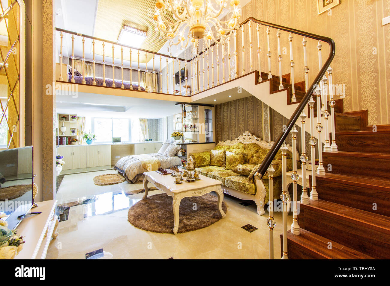 The interior design of the living room gives the creator infinite ...