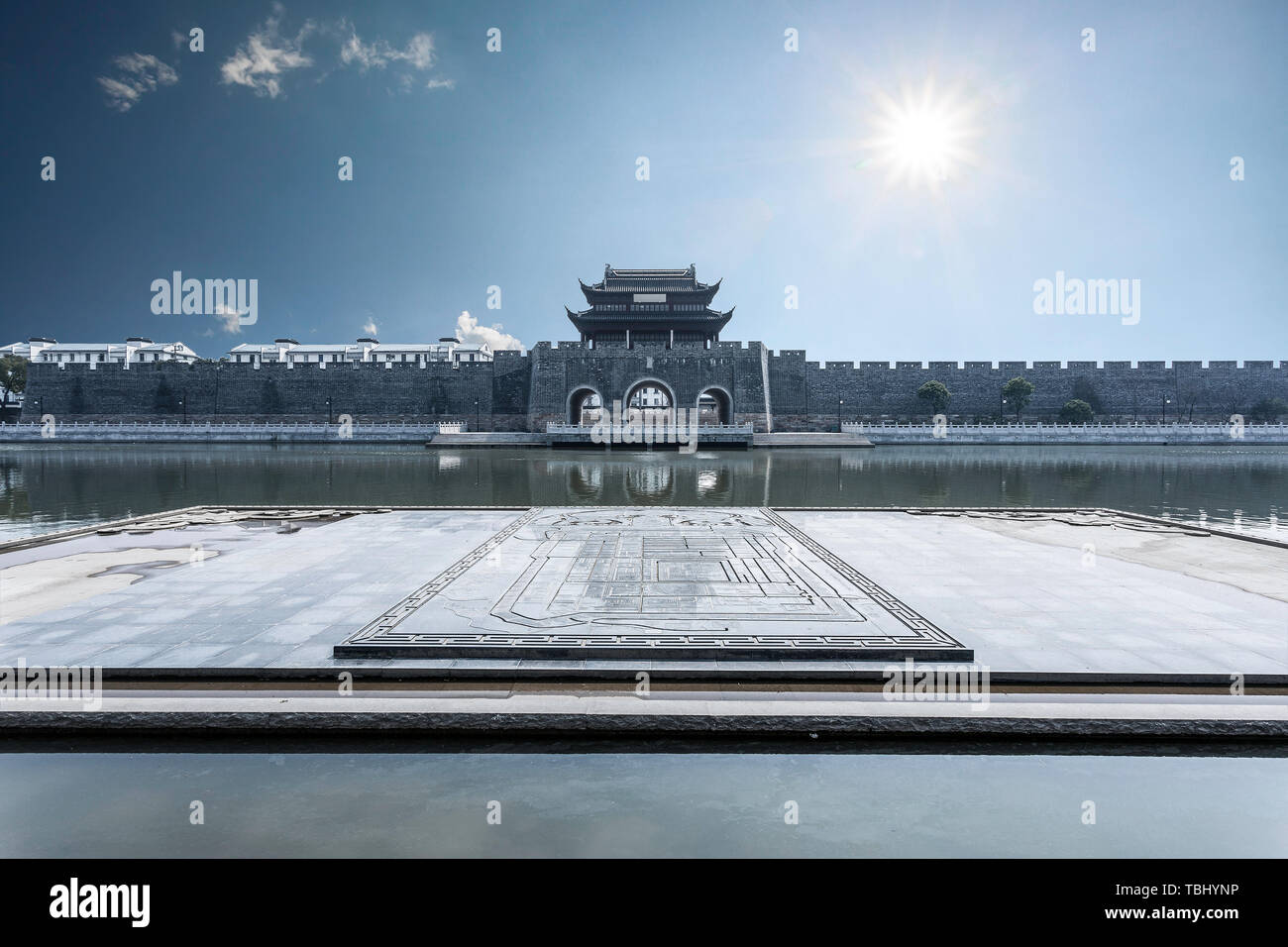 sky and ancient city gate of china Stock Photo - Alamy