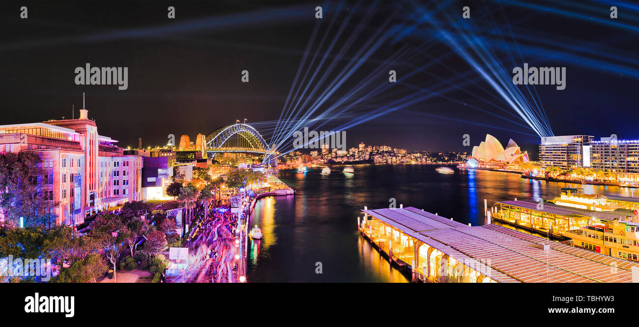 Panorama of Sydney harbour around Circular Quay and Sydney Harbour ...