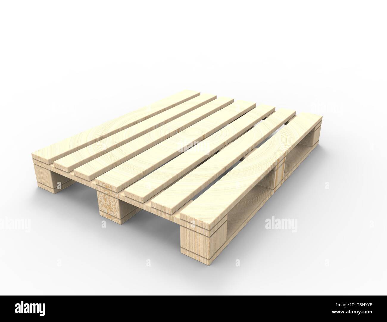 3D rendering of wooden pallets isolated in white studiobackground Stock ...