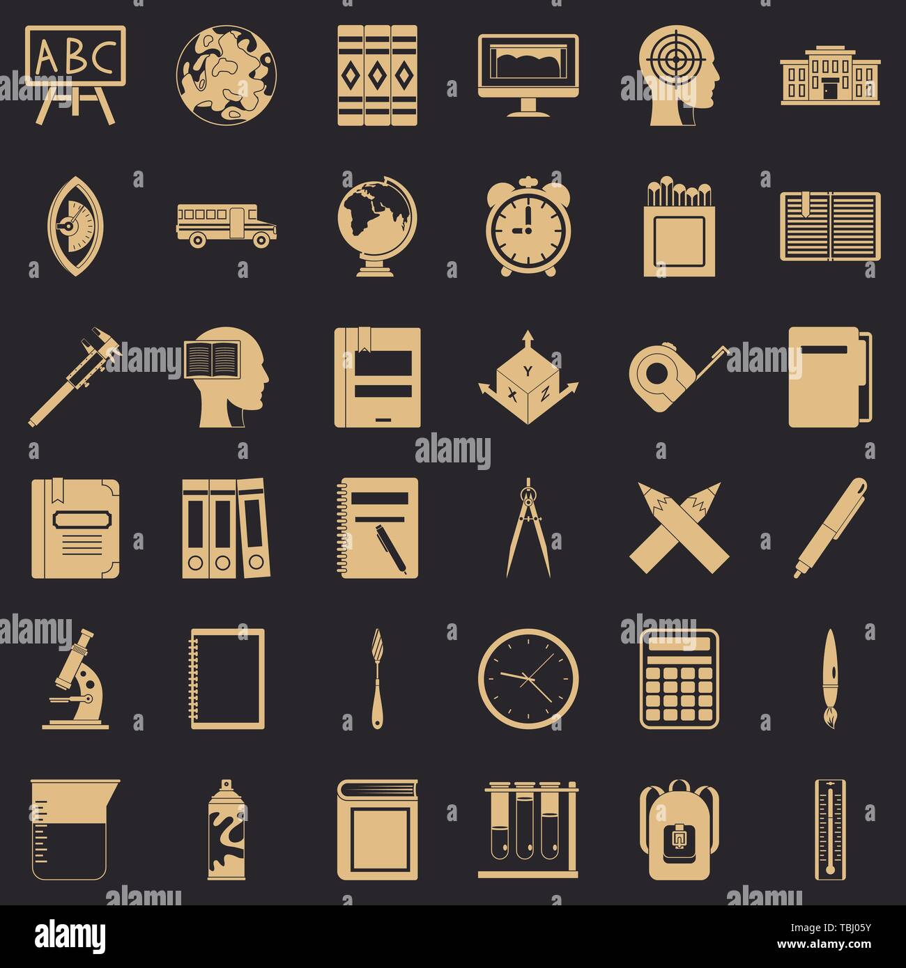 Lesson icons set, simple style Stock Vector Image & Art - Alamy