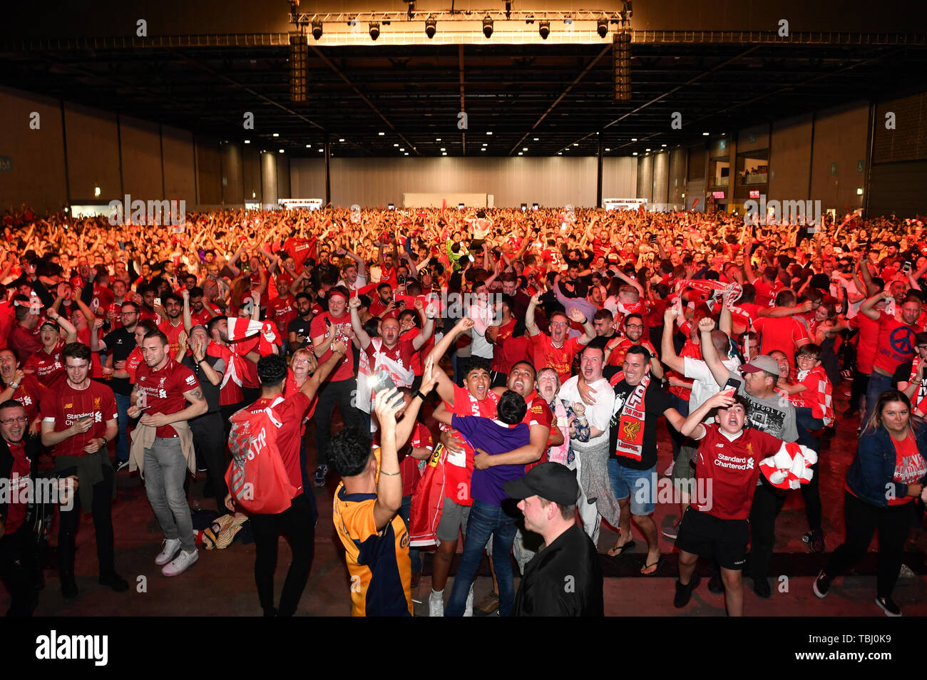 Liverpool celebrate Liverpool's Mohamed Salah scoring their sides first ...